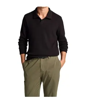 Vince Long-sleeved Polo Shirt - Black