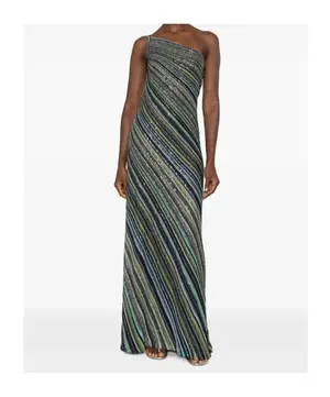 Missoni Sequin-embellished One-shoulder Maxi Dress