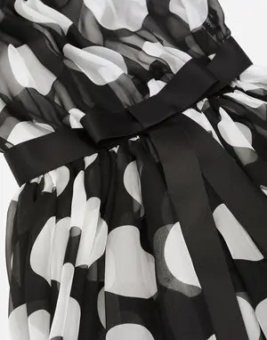 Dolce & Gabbana Polka Dot Chiffon Calf-length Dress