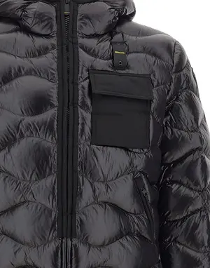 BLAUER. Long-sleeve Hooded Padded Jacket
