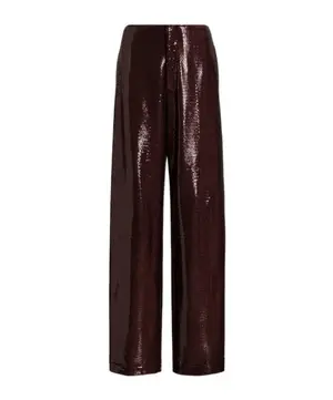 Alberta Ferretti Sparkling Night Wide-leg Sequined Trousers - Brown