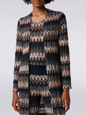 Missoni Zigzag Crochet-knit Long Cardigan