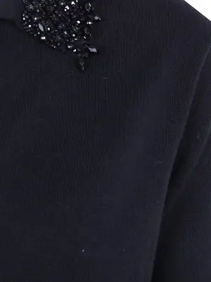 SEMICOUTURE Bead-embellished Short-sleeve Sweater