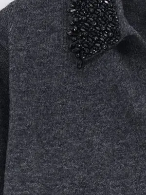 SEMICOUTURE Bead-embellished Knitted Sweater