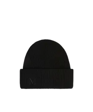 Max Mara Ribbed Cashmere Beanie - Black