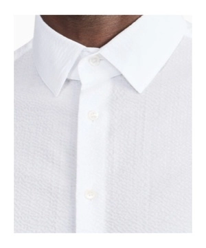 Giorgio Armani Regular Fit Cotton Seersucker Shirt