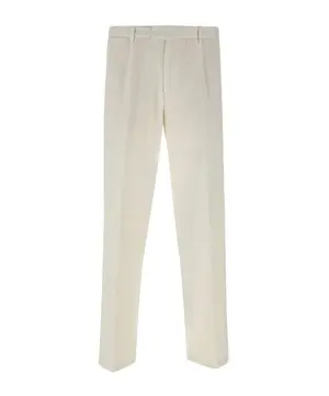 BRIGLIA 1949 Tailored Trousers With Belt Loops - White