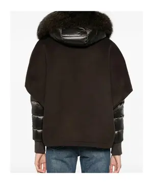 MOORER Panelled Fur Collar Hooded Jacket