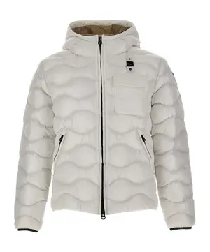 BLAUER. Long-sleeve Hooded Padded Jacket - White
