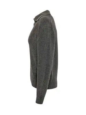 Victoria Beckham Polo Collar Knitted Sweater - Gray
