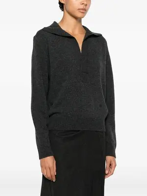 Victoria Beckham Polo Collar Knitted Sweater - Gray