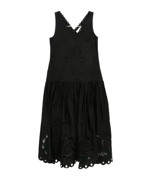 Sea Gardener Midi Dress - Black