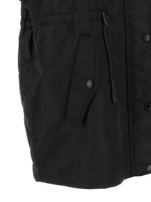 Max Mara Quilted Hooded Gilet - Black