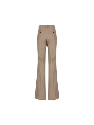 Saint Laurent Low-rise Flared Trousers With Center Creases