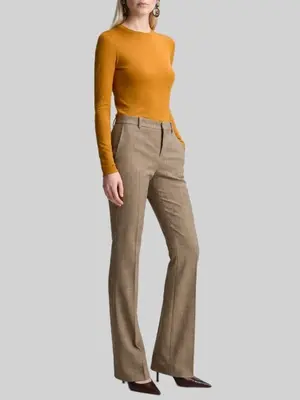 Saint Laurent Low-rise Flared Trousers With Center Creases