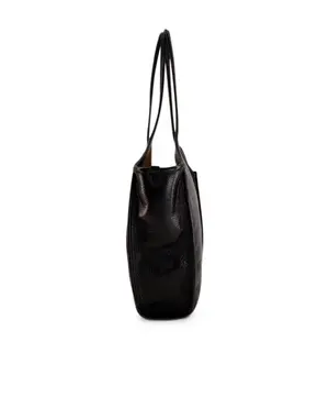 Hereu Medium Calella Distressed Leather Tote Bag - Black
