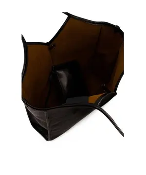 Hereu Medium Calella Distressed Leather Tote Bag - Black