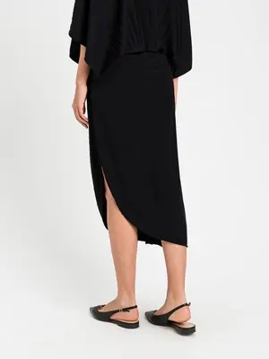 TWINSET Gathered Slit Midi Skirt