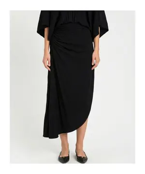 TWINSET Gathered Slit Midi Skirt