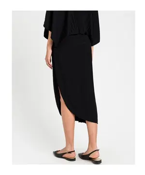 TWINSET Gathered Slit Midi Skirt
