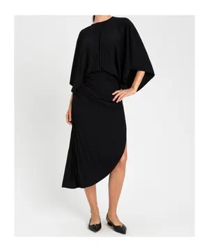 TWINSET Gathered Slit Midi Skirt
