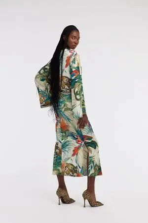 Roberto Cavalli Jungle-print Wrap Dress
