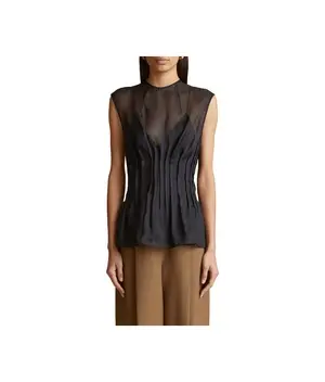 Khaite The Westin Sleeveless Silk Top - Brown