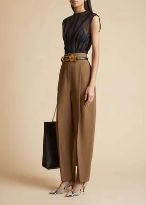 Khaite The Westin Sleeveless Silk Top - Brown