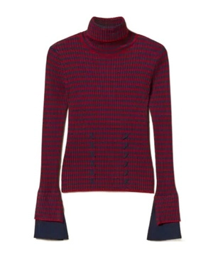 TWINSET Striped High-neck Pullover - Red