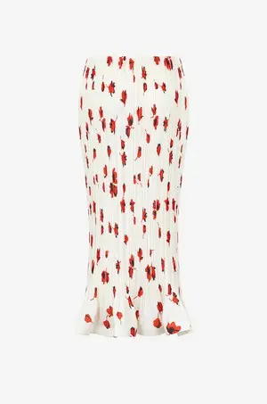 SELF-PORTRAIT Floral Pleated Midi Skirt