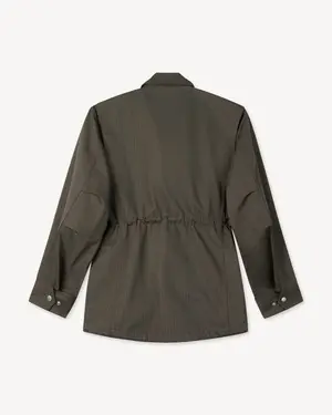 Kenzo Emblem' Military Jacket In Herringbone Cotton