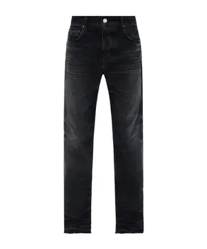 Amiri Logo Patch Straight Leg Jeans - Black