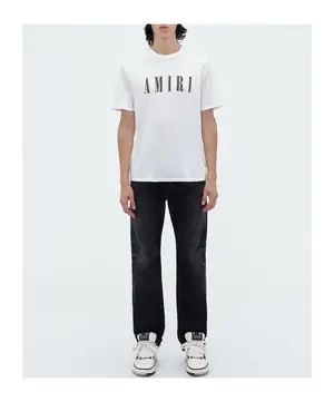 Amiri Logo Patch Straight Leg Jeans