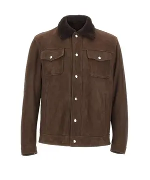 BARBA NAPOLI Long-sleeve Collared Jacket - Brown
