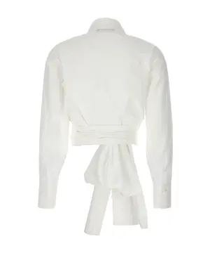 Fabiana Filippi Wrap Shirt With Buttoned Cuffs And Knot Detailing