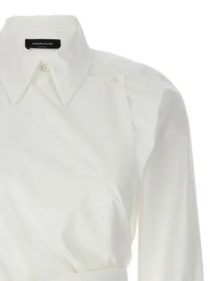 Fabiana Filippi Wrap Shirt With Buttoned Cuffs And Knot Detailing