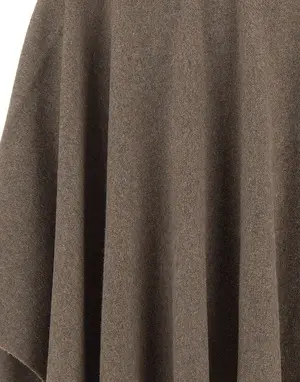 GRAN SASSO Fringed Hem Cape With Fur Accents