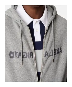 Axel Arigato Rhys Logo-embroidered Zip-up Hoodie - Grey