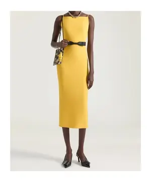 Givenchy Sliced Midi Dress In Crepe Cady