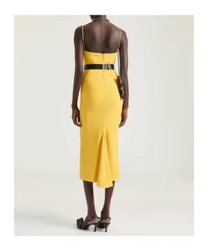 Givenchy Sliced Midi Dress In Crepe Cady