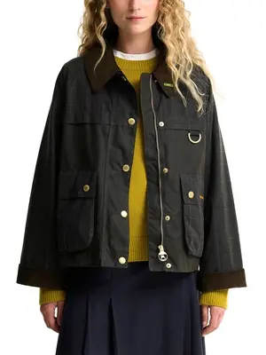 Barbour Tartan Spey Wax Jacket - Black
