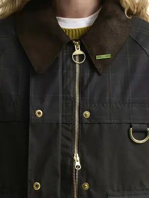 Barbour Tartan Spey Wax Jacket - Black