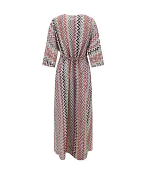 Missoni Kaftano Zigzag Wovened V-neck Maxi Dress