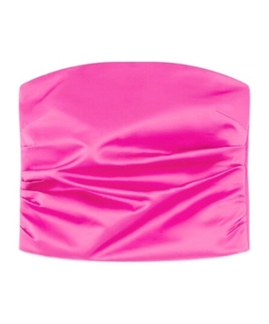 GANNI Top In Duchesse Satin - Raspberry Rose