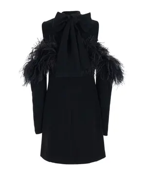 P.a.r.o.s.h Long Sleeve Dress With Feather Detail