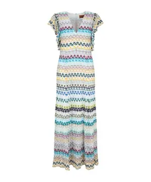 Missoni V-neck Midi Dress - Multblu