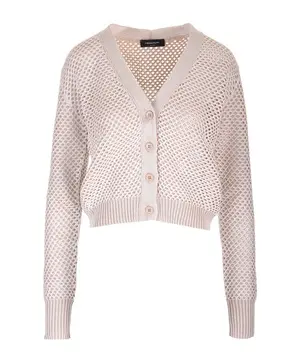 Fabiana Filippi Long-sleeved V-neck Knitted Cardigan - Pink
