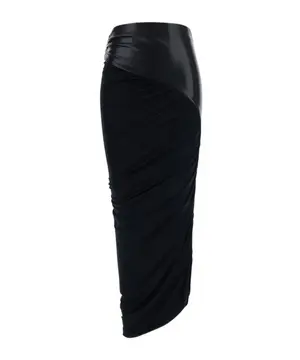 Andamane Panelled Ruched Detail Skirt - Black