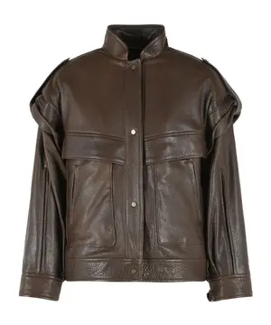 SALVATORE SANTORO Long-sleeve Bomber Jacket - Brown