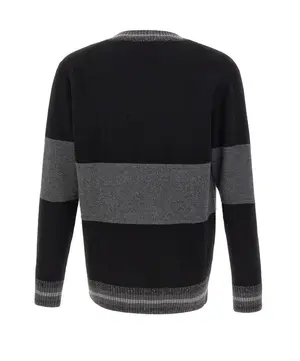 Iceberg Grey Striped Crew Neck Sweater